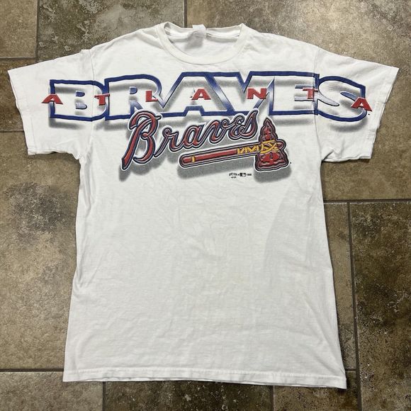 Shirts | Vintage 9s Atlanta Braves Men L All Over Wraparound Graffiti ...